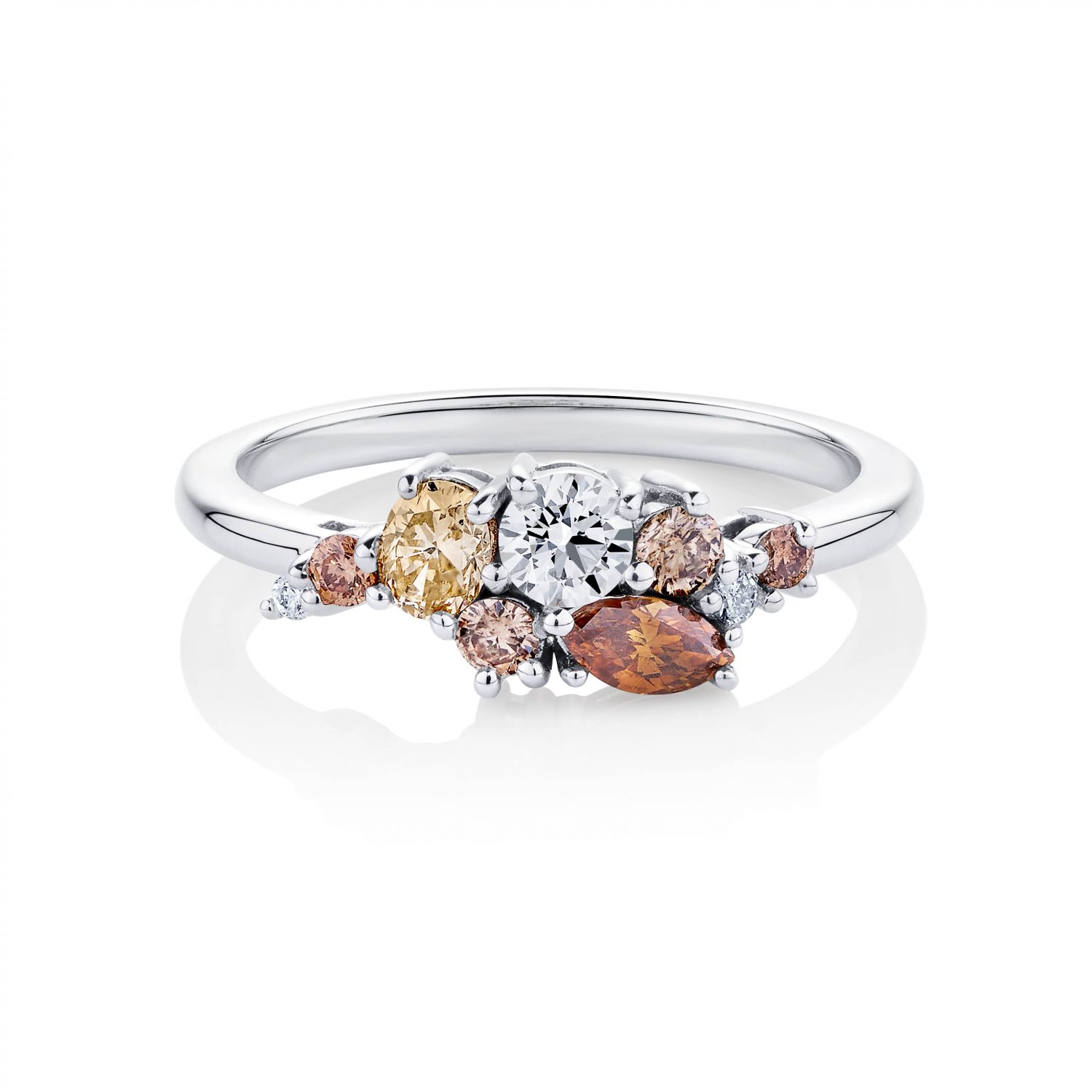 Buy Fancy Cluster Diamond Ring Online | Fineline Jewellers